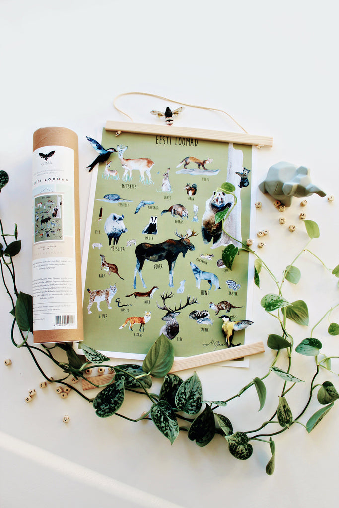 Wall print "Eesti loomad" by Mari Ojasaar – KUMA Design Store